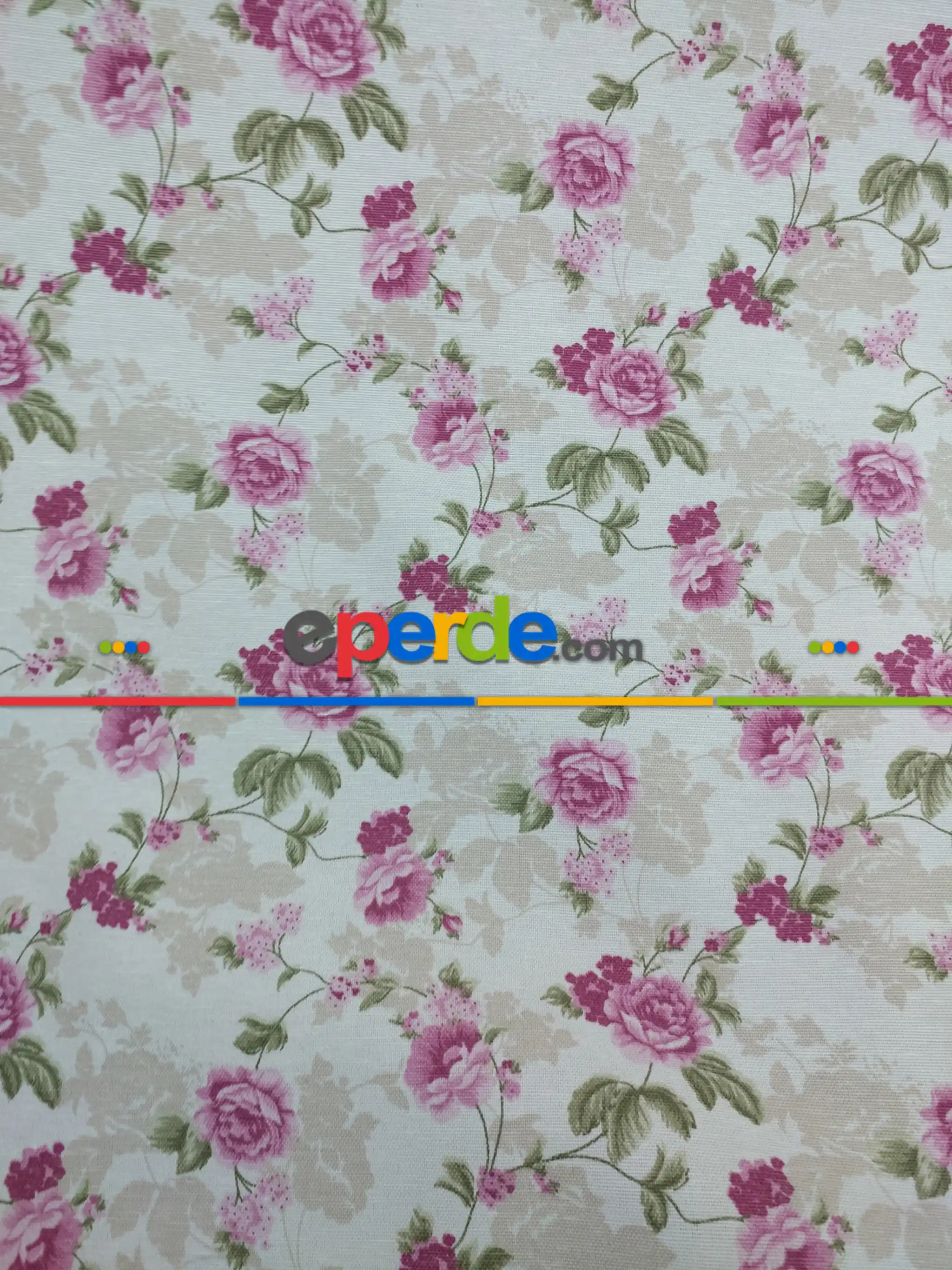Çiçek Desenli Fon Perde- Pembe » Eperde